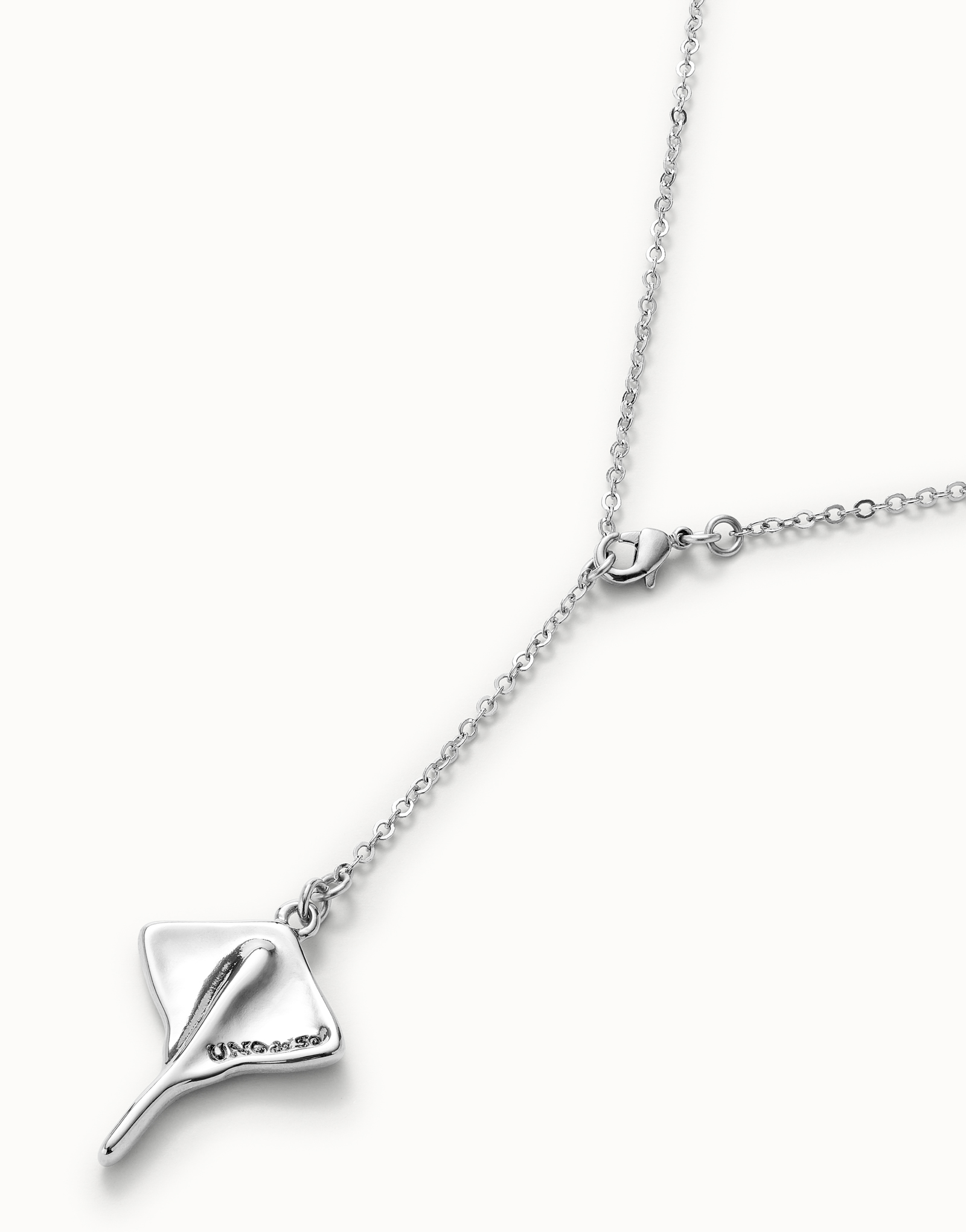 Double sterling silver-plated chain with topaz and manta ray | UNOde50 ...