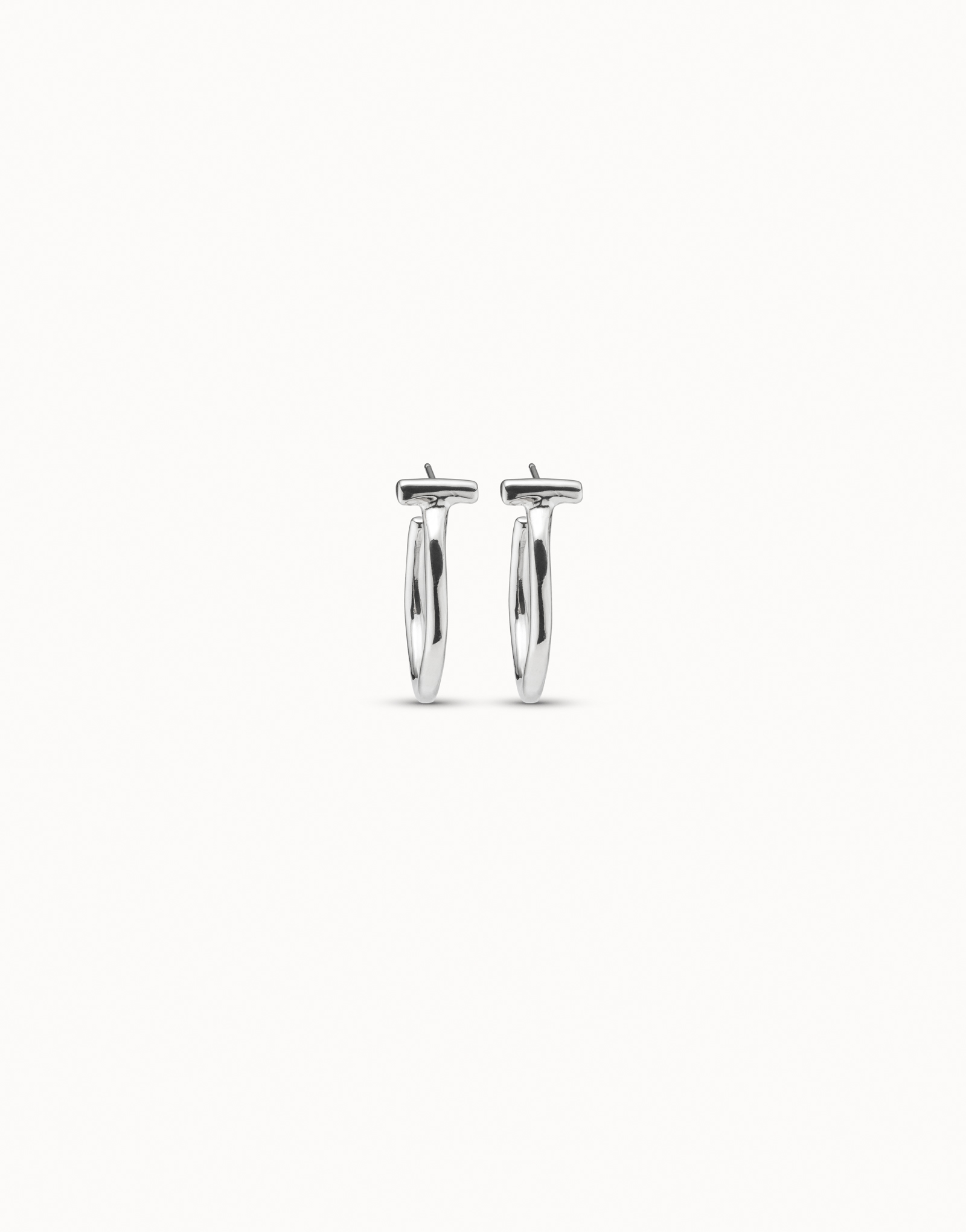 Sterling Silver plated Round Earrings UNOde50 United States Sterling Silver plated Round Earrings UNOde50 United States