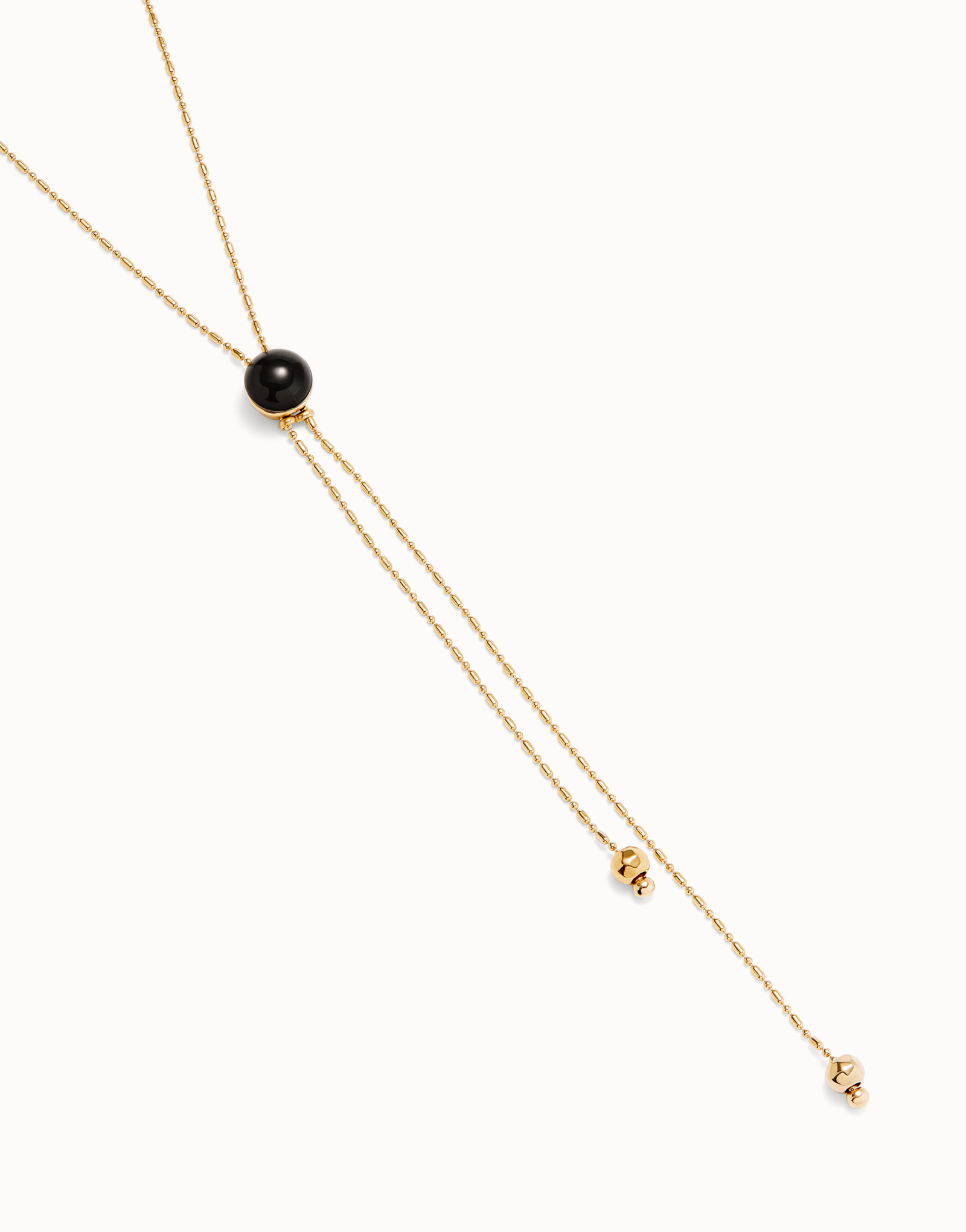 Colgante largo bañado en oro 18k con cadena regulable y cristal de ...