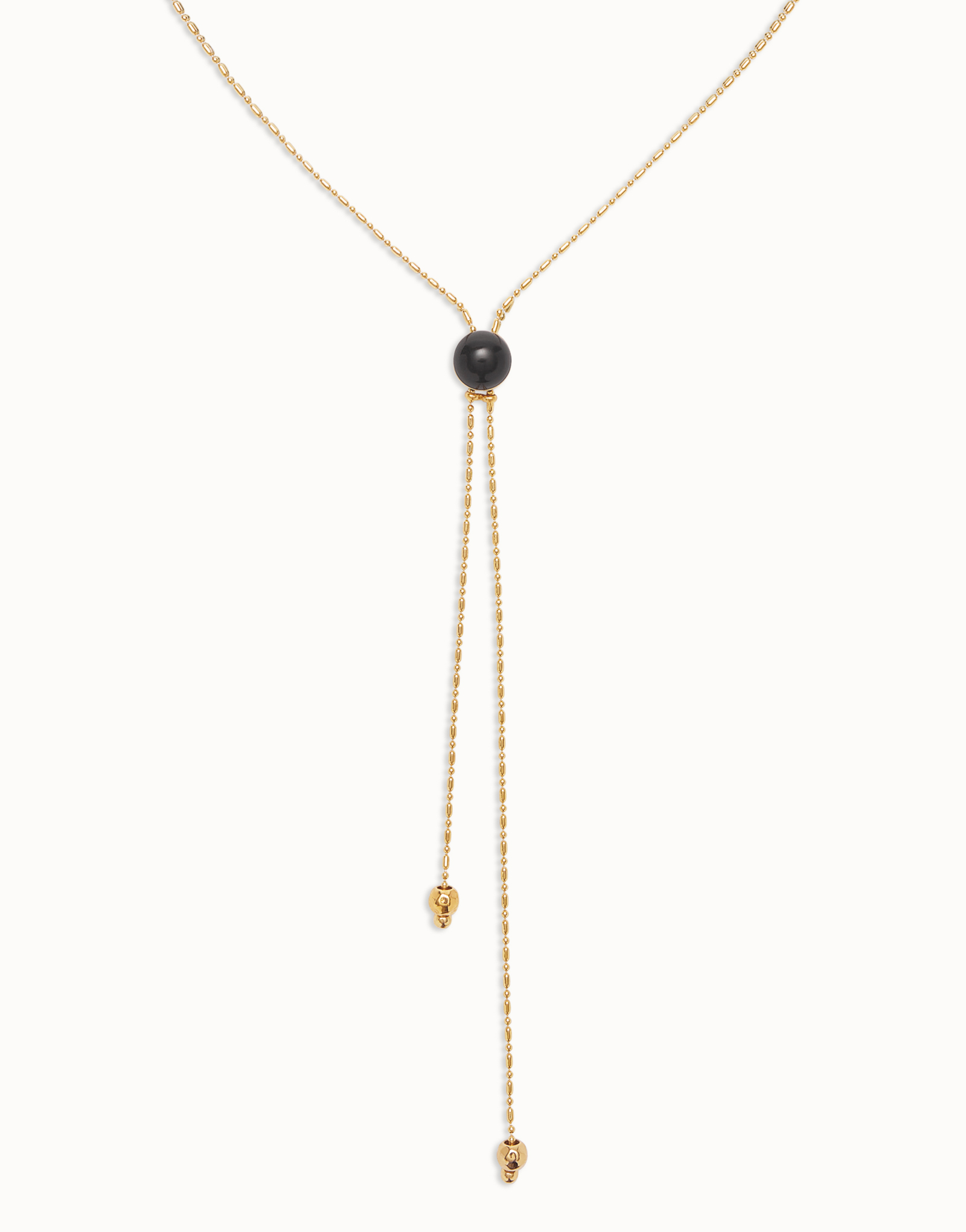 Colgante largo bañado en oro 18k con cadena regulable y cristal de ...