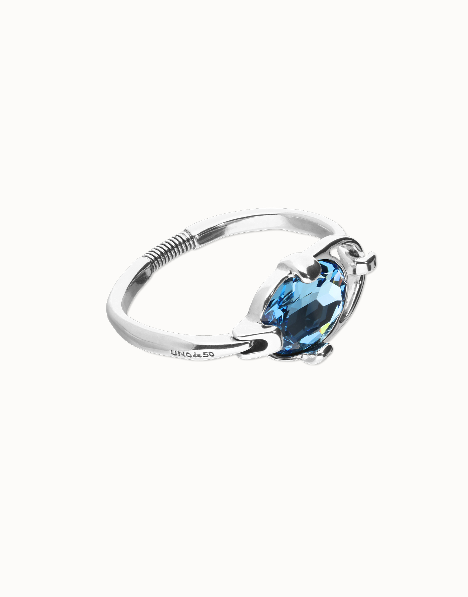 Bangle bracelet with faceted blue crystal | UNOde50 United States